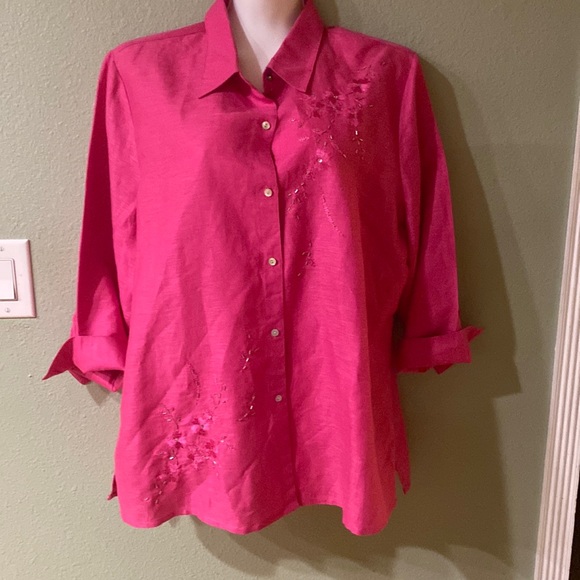 Laura Scott | Tops | Laura Scott Linen Blend Topshacket | Poshmark